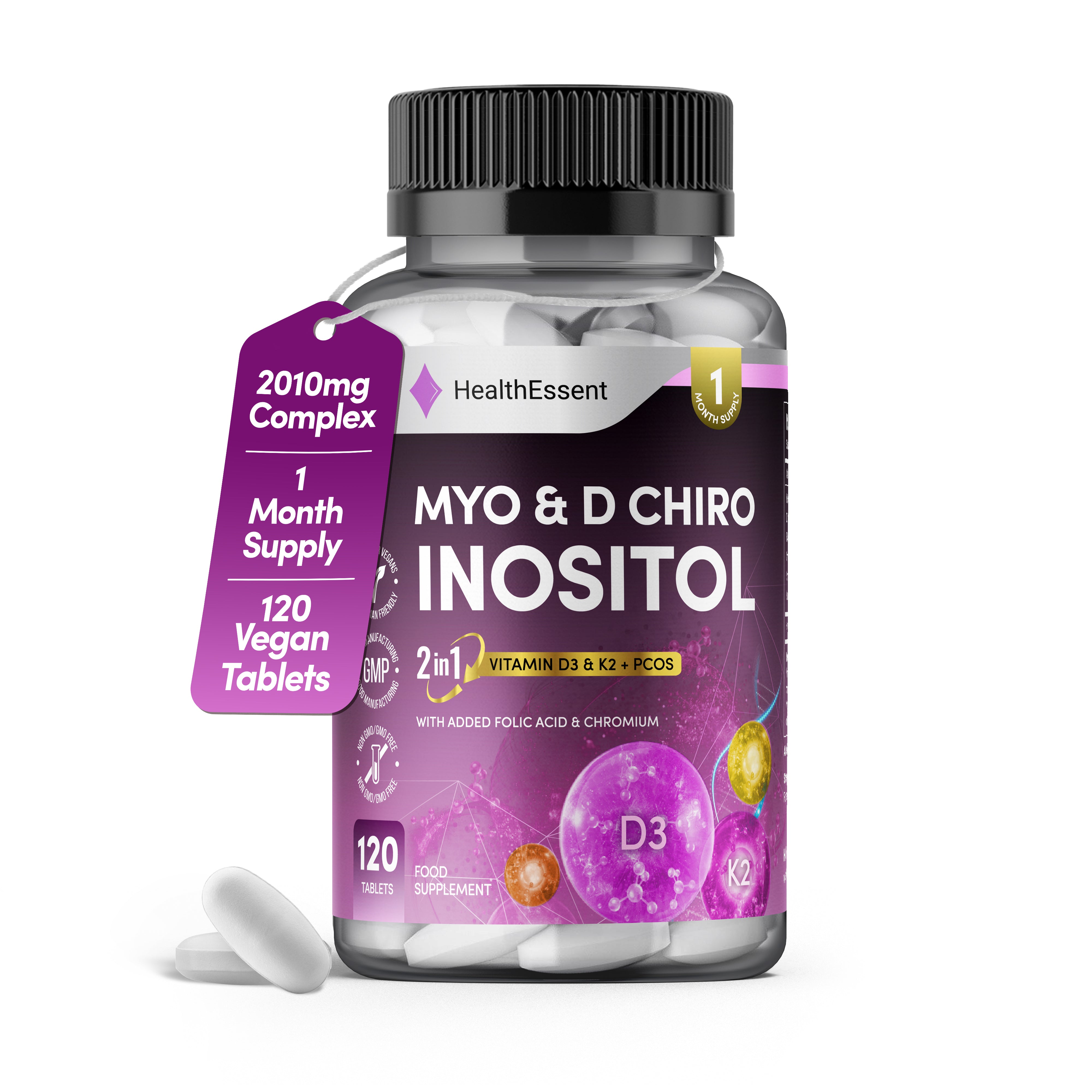 Myo & D-Chiro Inositol Chewable Tablets | HealthEssent
